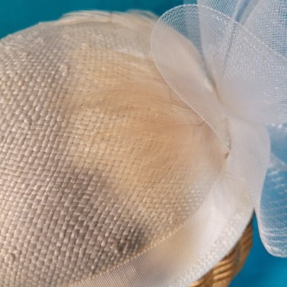 Vintage White Woven Hat by Edette Exclusive NY Paris … - Gem