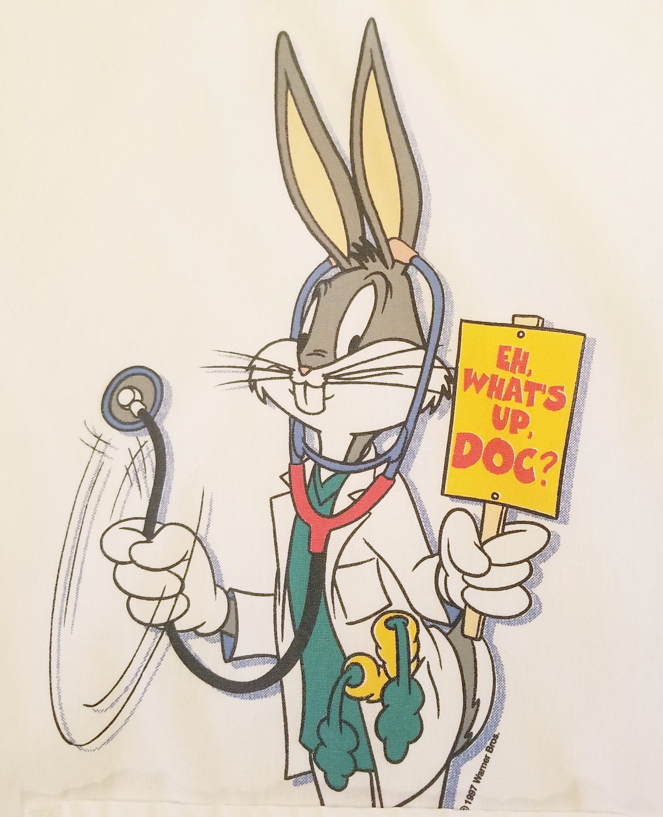 Vintage 1997 Looney Tunes Bugs Bunny Scrubs Shirt Nurse Doctor Uniform ...