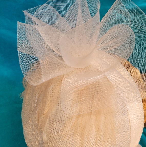 Vintage White Woven Hat by Edette Exclusive NY Paris … - Gem