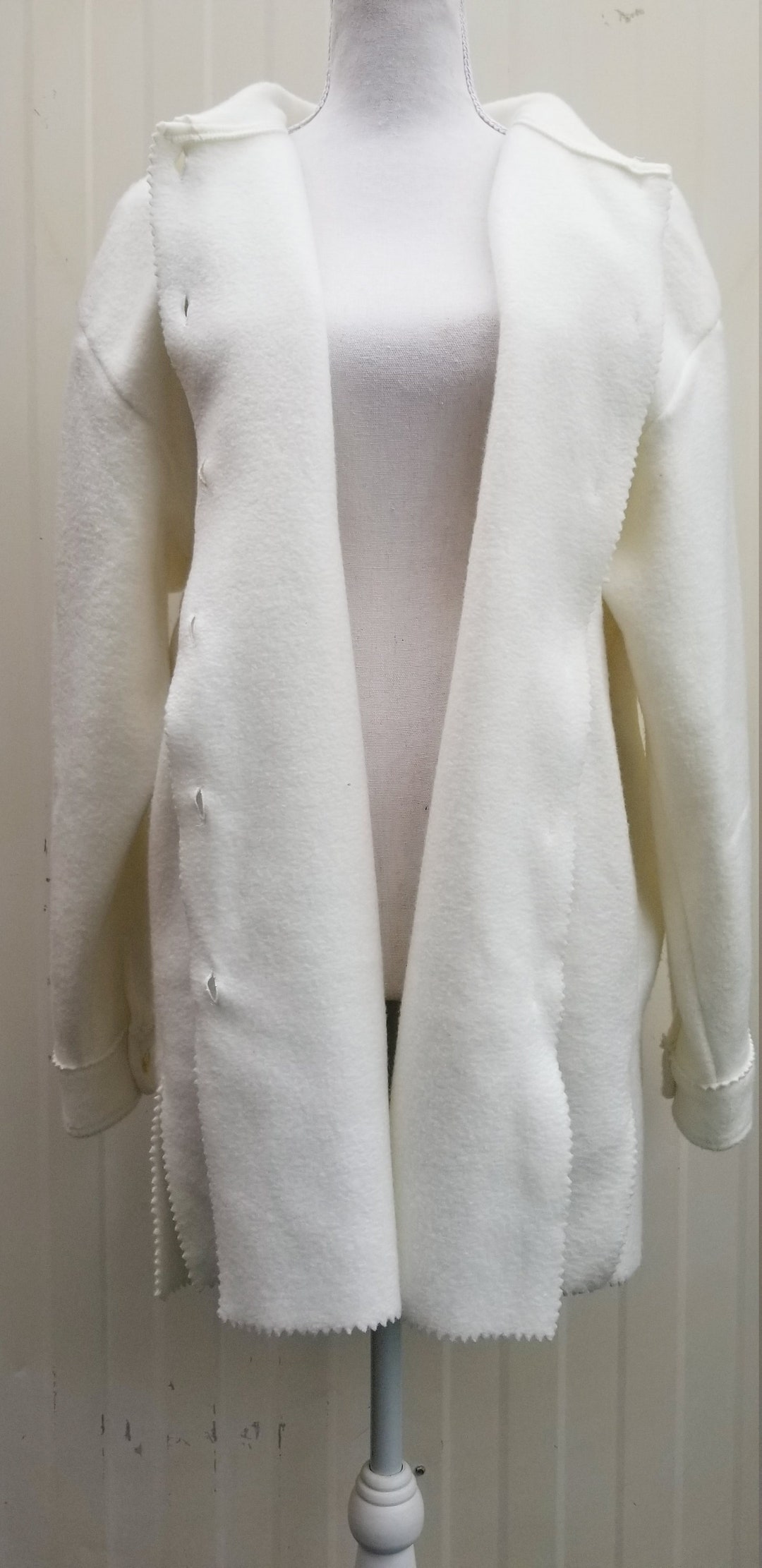Marsh Landing White Button Down Tunic Shirt Womens Size M/L Soft Fleece ...