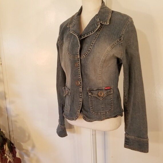 Unionbay Womens Indigo Denim Crop Blazer Jacket Size … - Gem