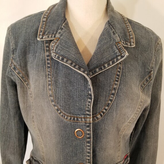 Unionbay Womens Indigo Denim Crop Blazer Jacket Size … - Gem