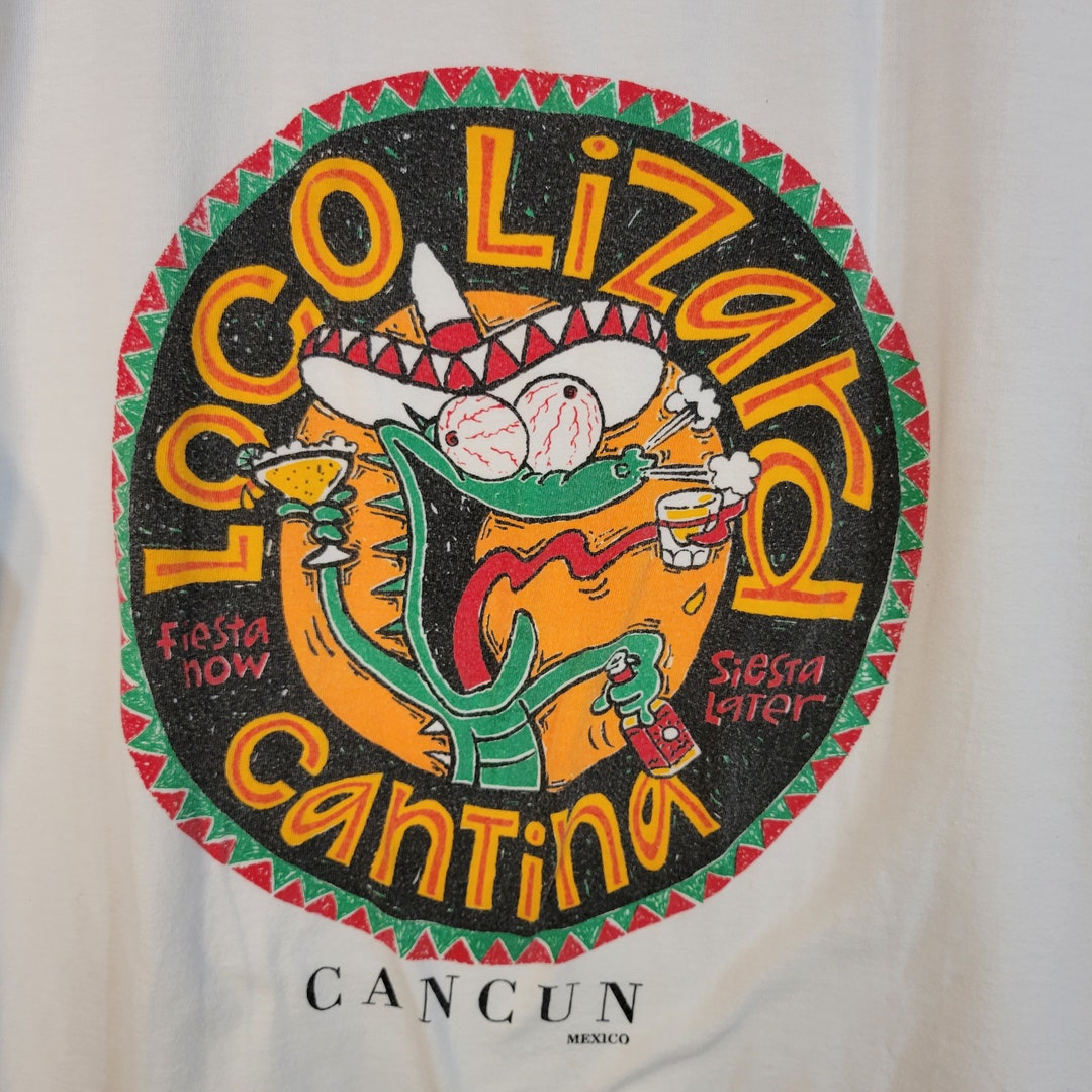 Loco Lizard Cantina Cancun Colorful Graphic Drunken Lizard - Etsy