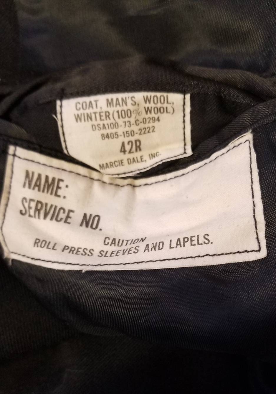 70s Vintage US Navy Mens Coat Wool Uniform Size 42 Large Jacket 1943 ...