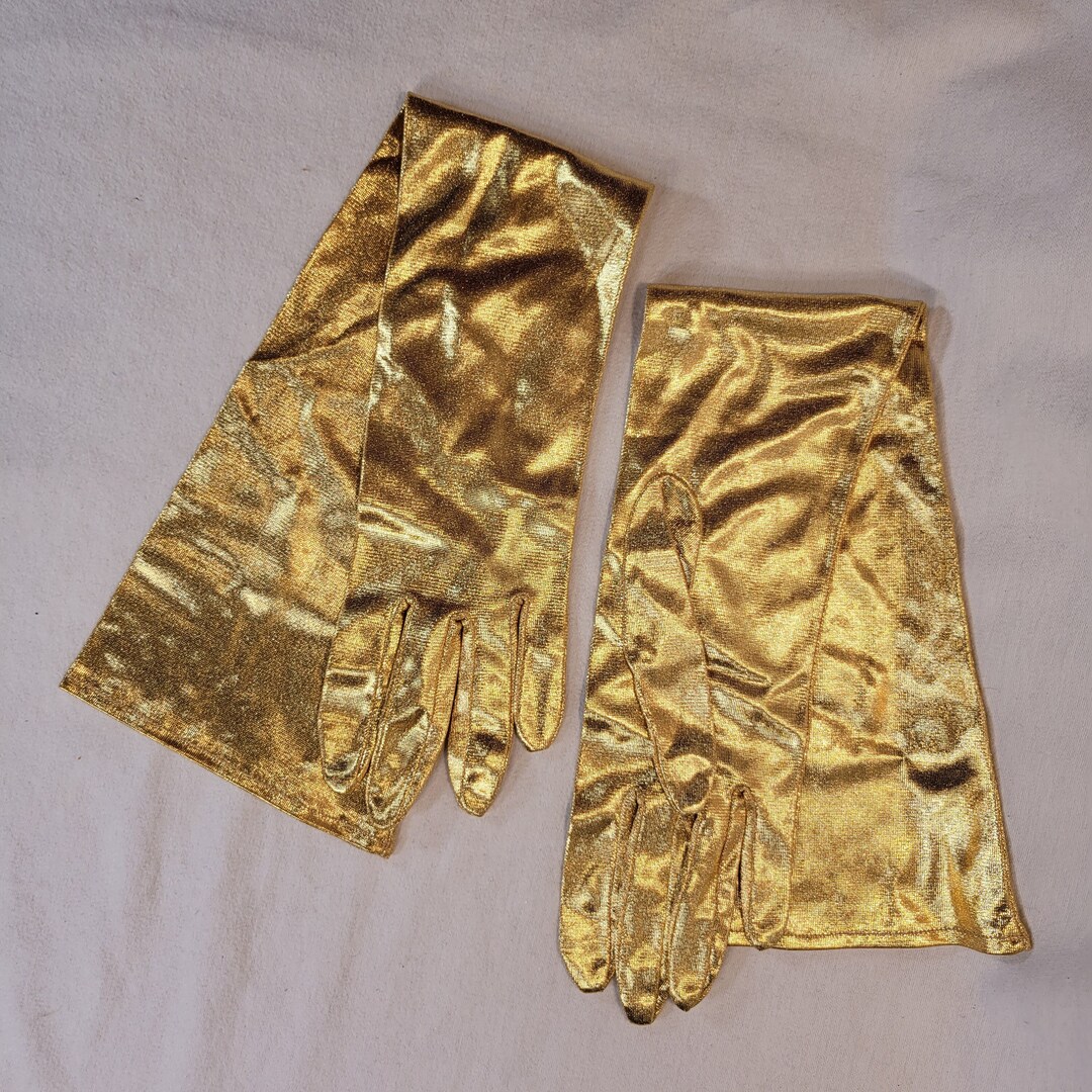 70s Gold Shimmer Gloves Size 7 Long 20 Glam Gold Elbow Gloves - Etsy