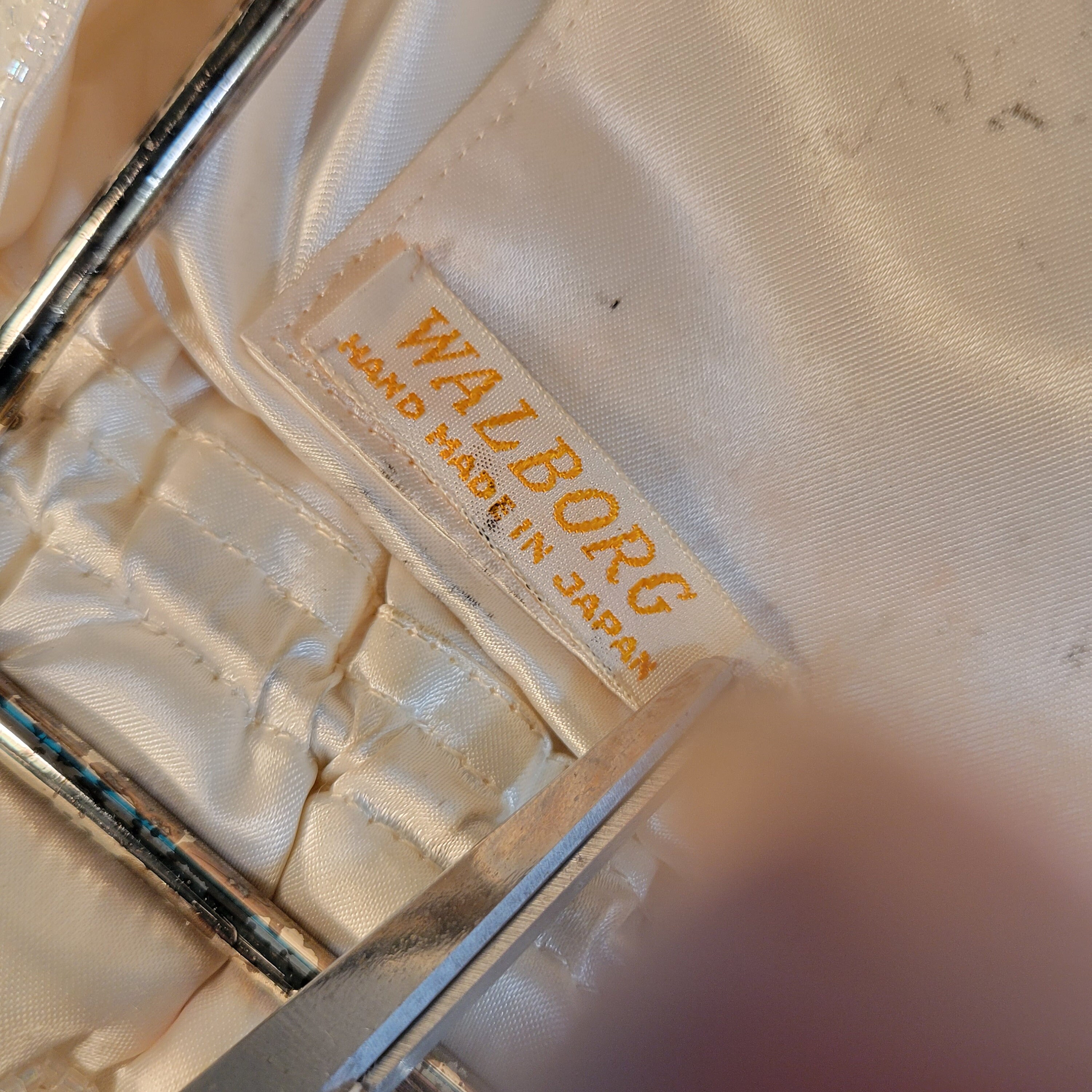 Vintage 50s Walborg White Seed Beaded Cocktail Bag Top Handle Evening ...