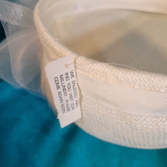 Vintage White Woven Hat by Edette Exclusive NY Paris … - Gem