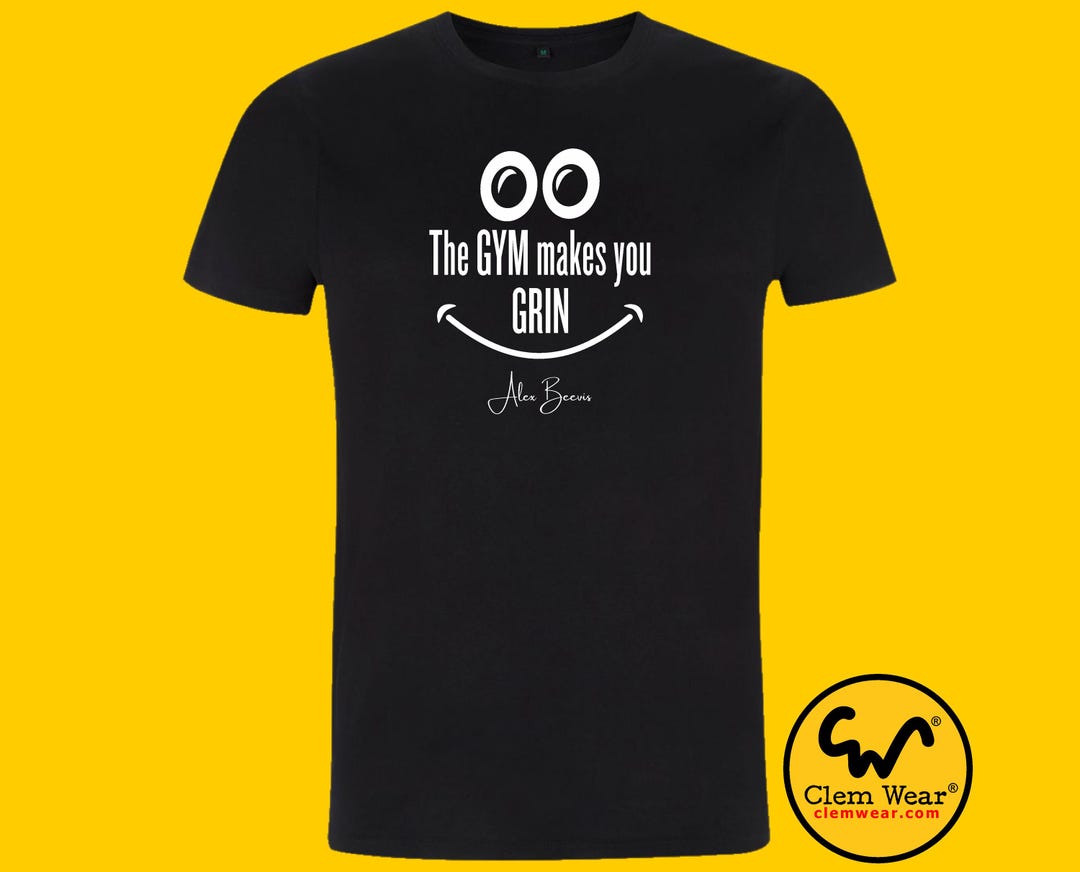 GYM GRIN Alex Beevis Signature Tee T-shirt Weight Training Bodybuilding ...