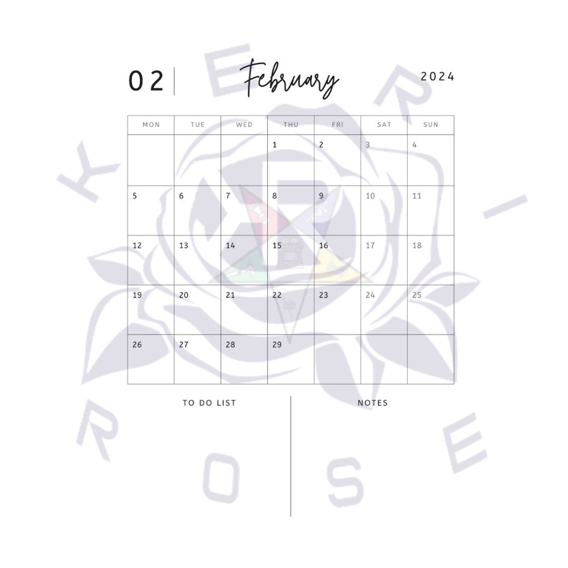 2024 OES Digital Journal Calendar, Order of the Eastern Star ...