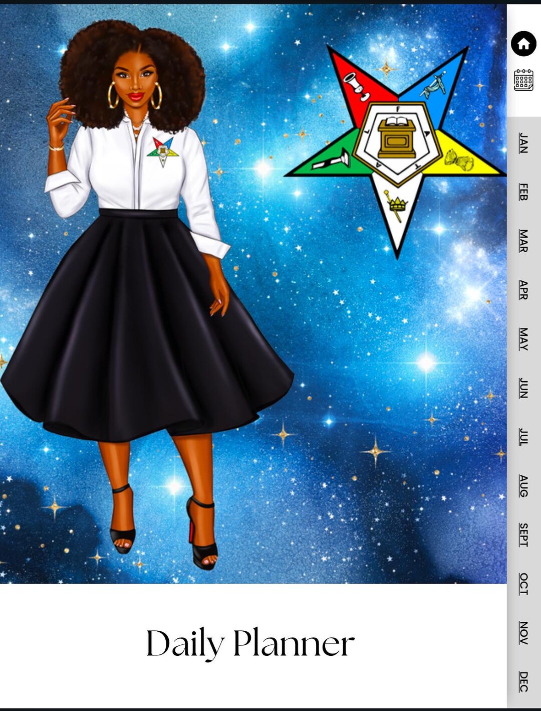 OES Order of Eastern Star Digital Planner: Weekly Calendar, Sisterhood ...