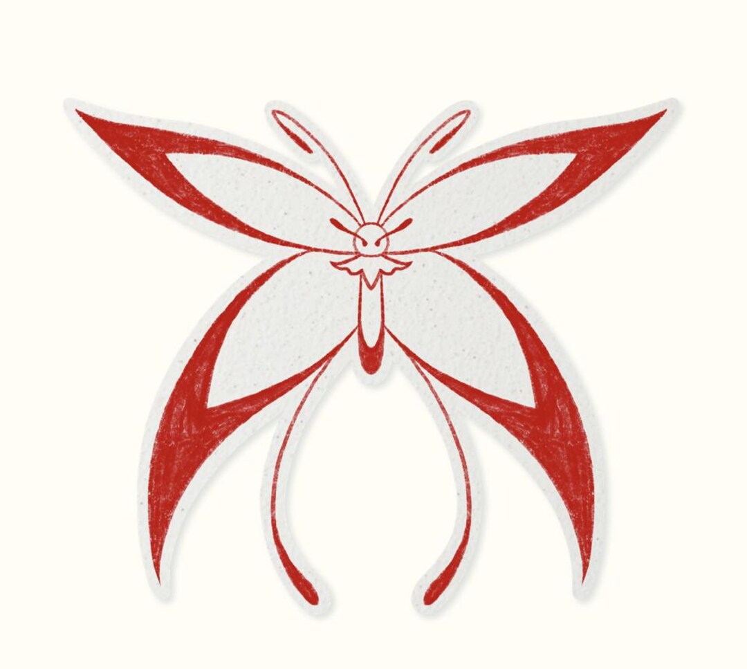Sharp Red Butterfly Vinyl Sticker - Etsy