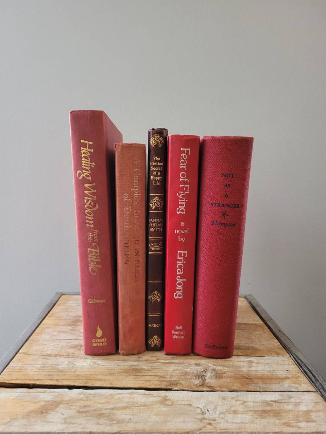 Vintage Red Book Stack. Old Red Book Set. Red Book Decor - Etsy