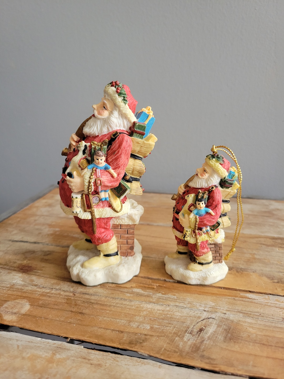 Vintage 1992 International Santa Claus Collection Figurine and Matching ...