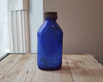 Cobalt Blue Phillips Bottle - Etsy