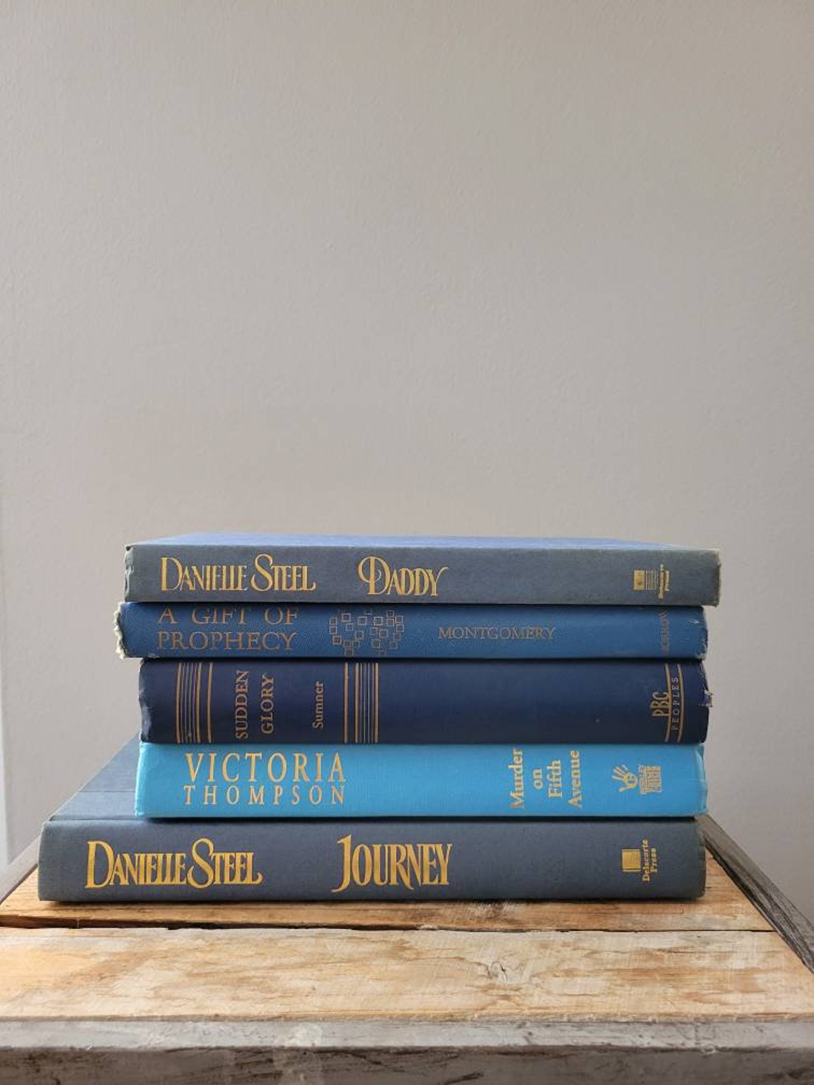 Vintage Blue Book Stack. Old Blue Book Set. Blue Book Decor | Etsy
