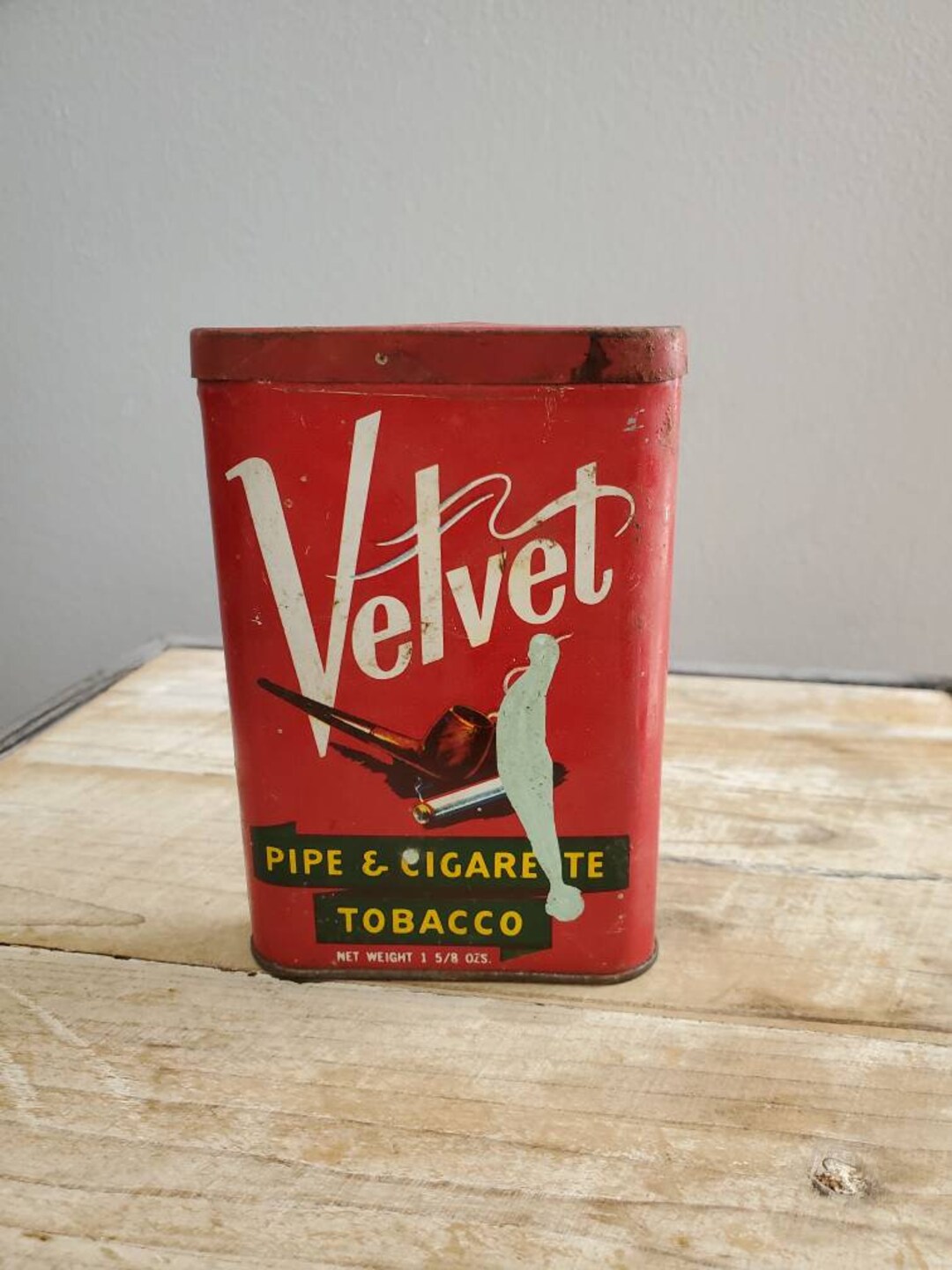 Vintage Velvet Cigarette and Pipe Tobacco. Tobacco Memorabilia. Old ...