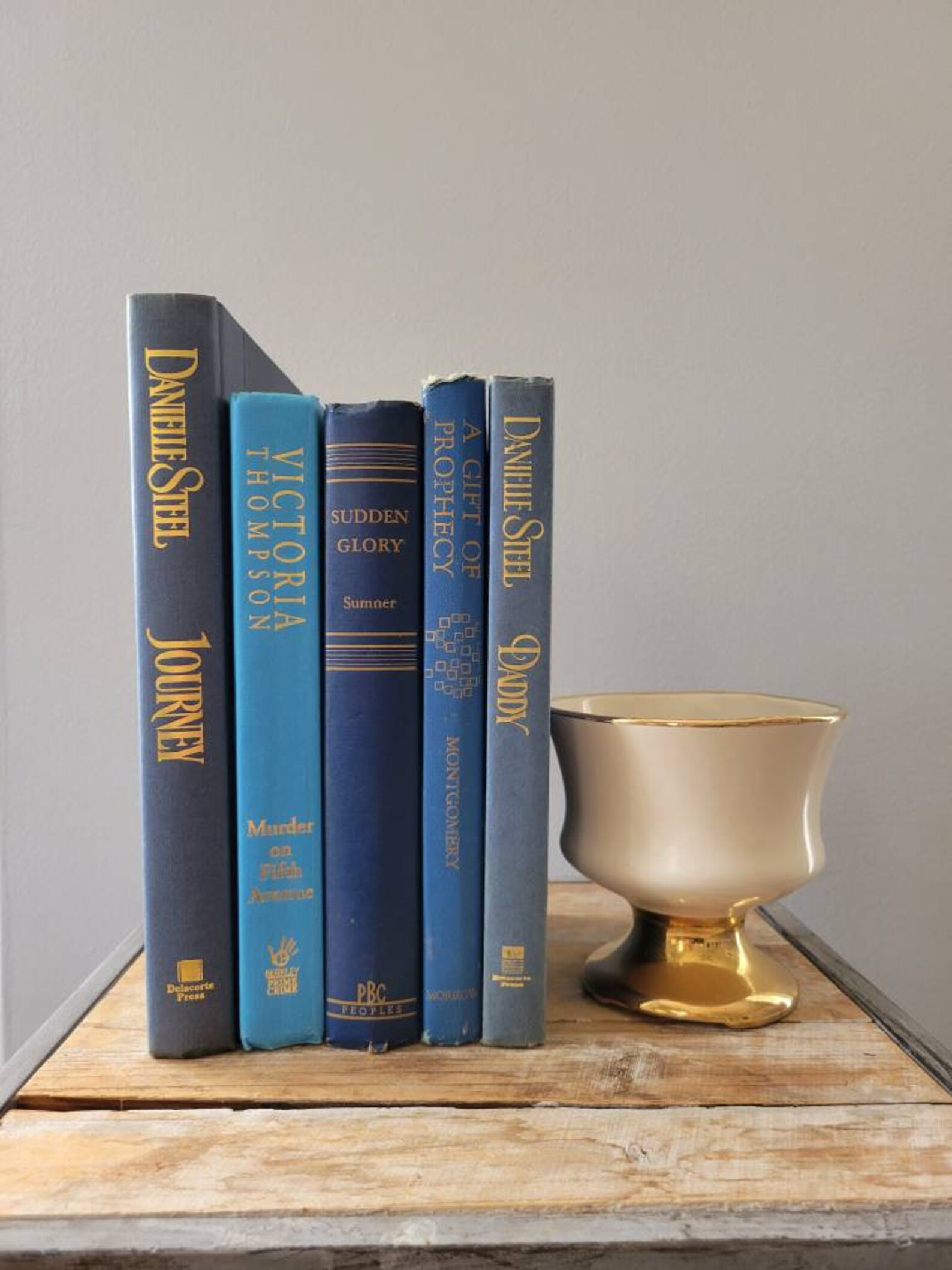 Vintage Blue Book Stack. Old Blue Book Set. Blue Book Decor - Etsy