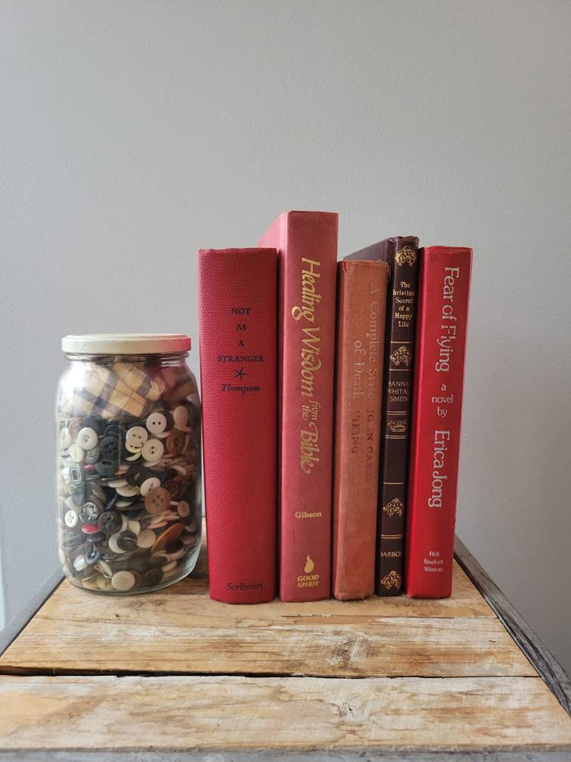 Vintage Red Book Stack. Old Red Book Set. Red Book Decor - Etsy