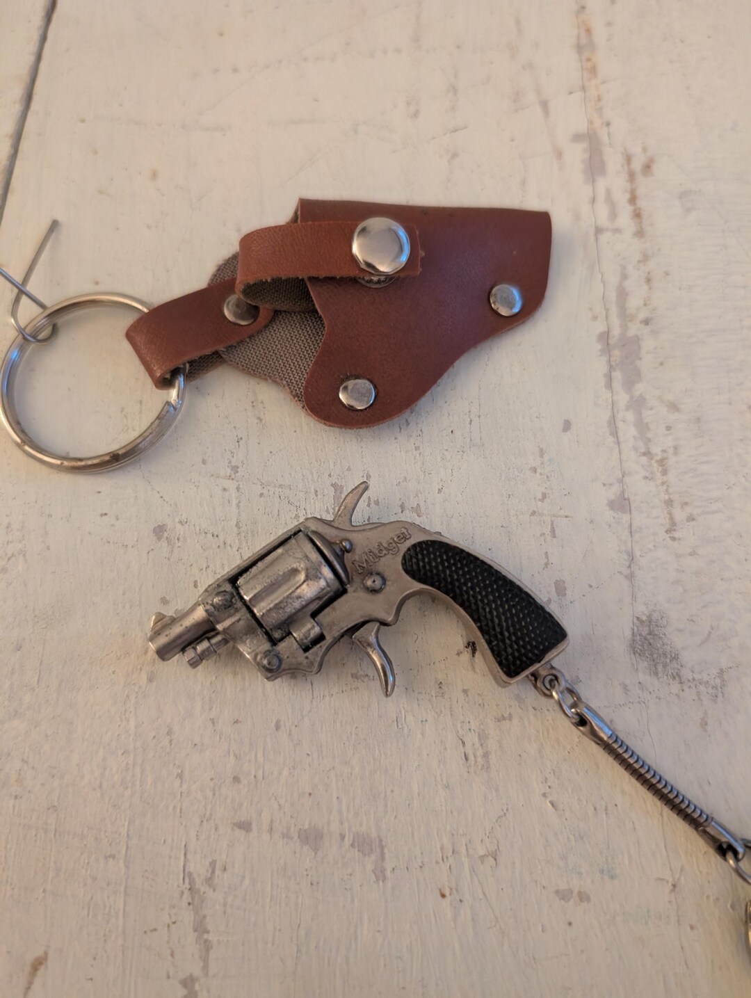 Vintage Revolver Toy Cap Gun. Old Tiny Keychain Cap Gun. Midget Hong ...