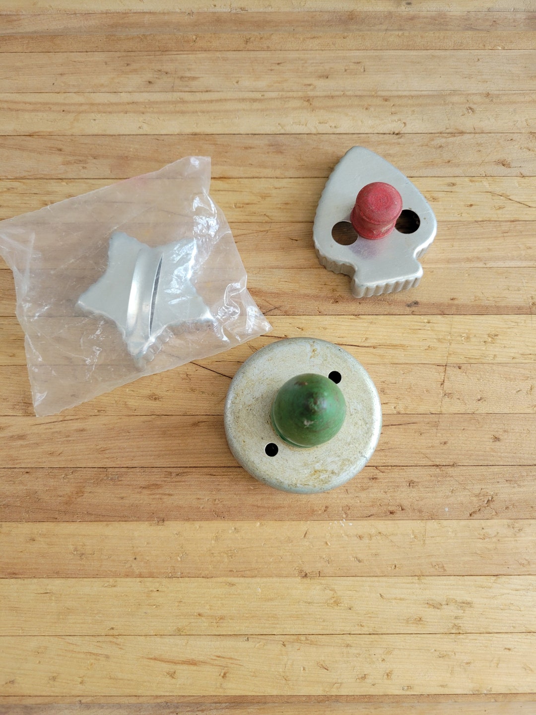 Vintage Biscuit Cutter and Cookie Cutters. Old Wooden Handle Biscuit ...