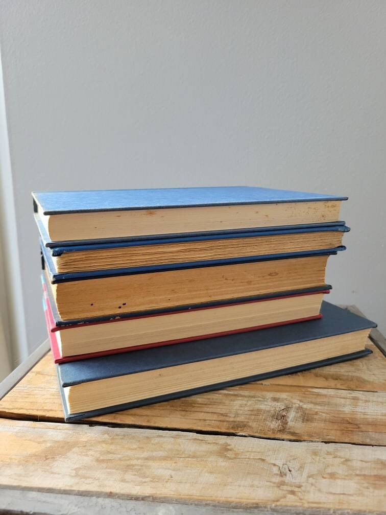 Vintage Blue Book Stack. Old Blue Book Set. Blue Book Decor | Etsy