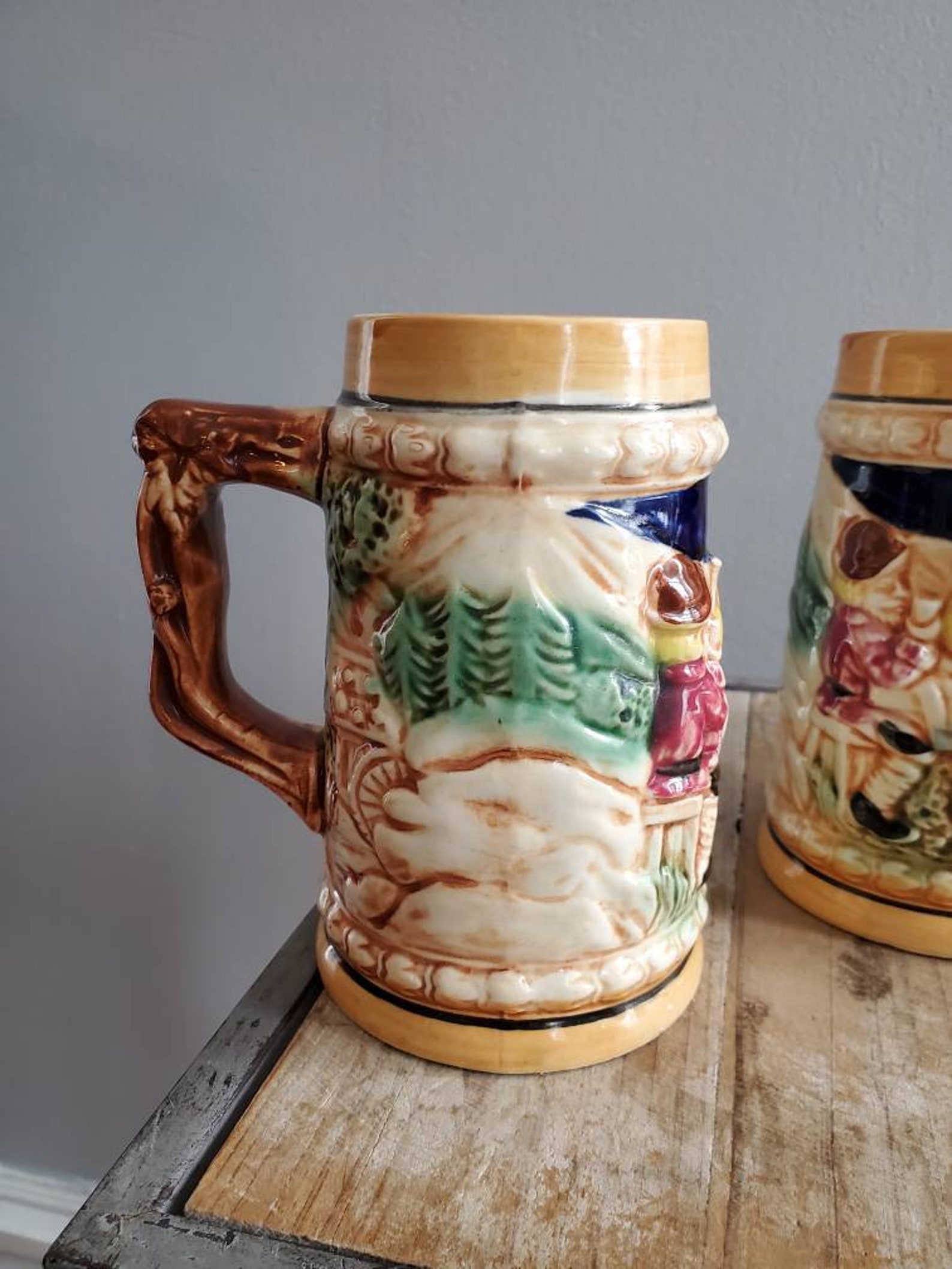 Vintage Set of 3 Made in Japan Beer Steins. Old Beer Mugs. Antique ...