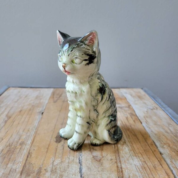 Vintage Antique Cat Statue - Etsy