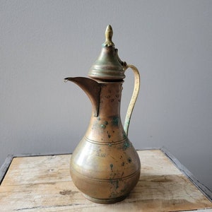 Vintage Brass Turkish Ewer. Old Made in Turkey Copper Water Vessel ...