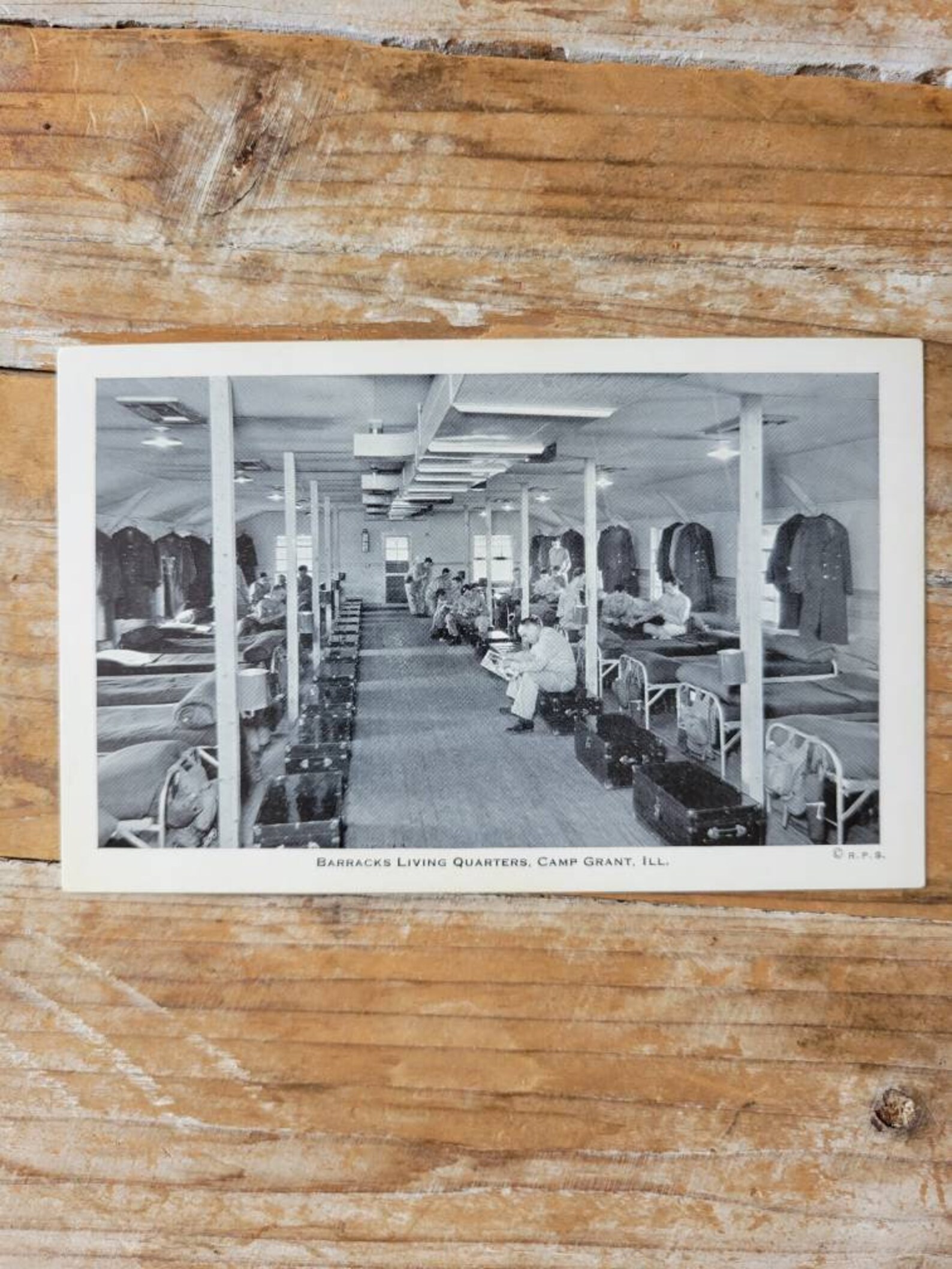Vintage Barracks Living Quarters, Camp Grant Illinois Post Card. Old ...