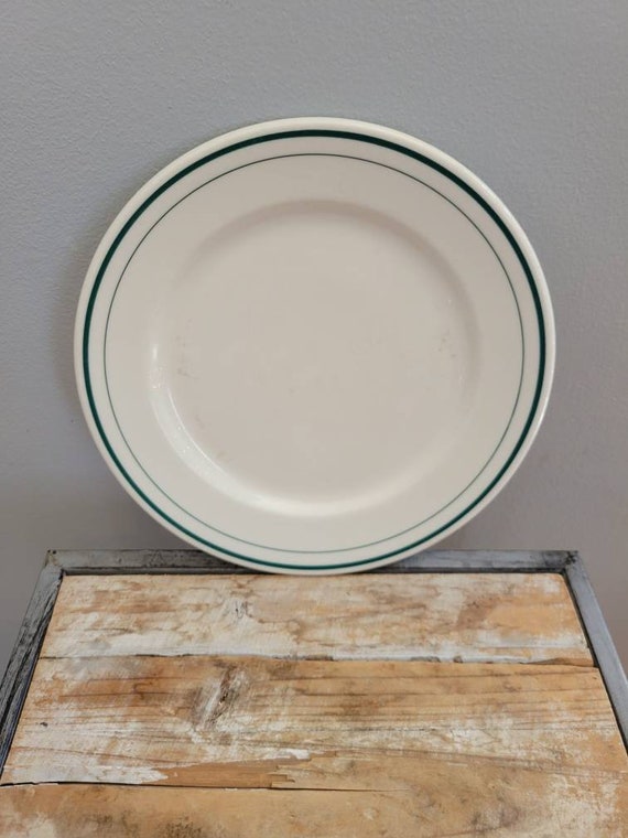 Vintage Syracuse China Green Rim Plate. Old Cafeware. Antique | Etsy