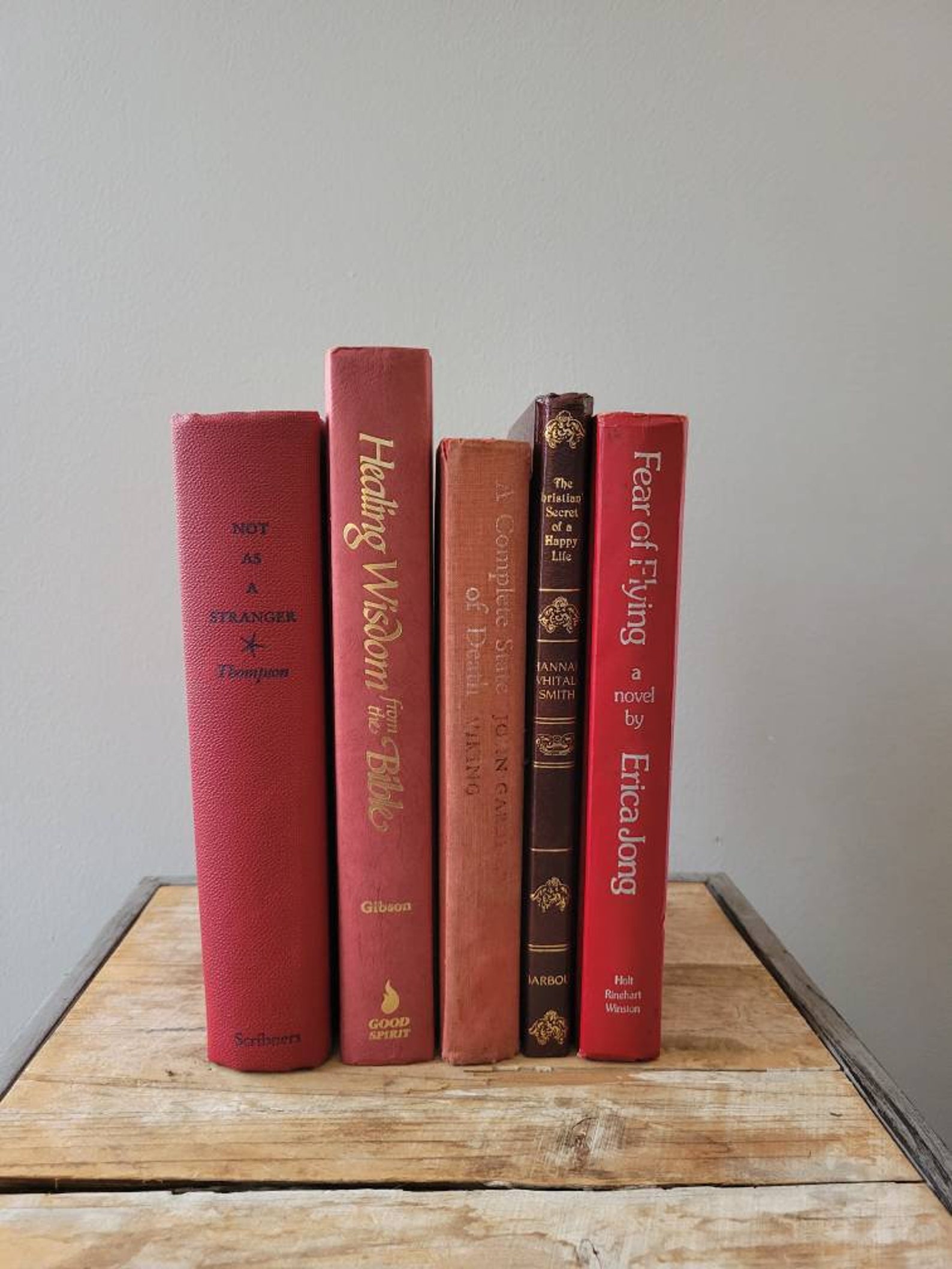 Vintage Red Book Stack. Old Red Book Set. Red Book Decor - Etsy