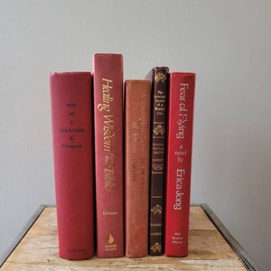 Vintage Red Book Stack. Old Red Book Set. Red Book Decor, Staging Books ...