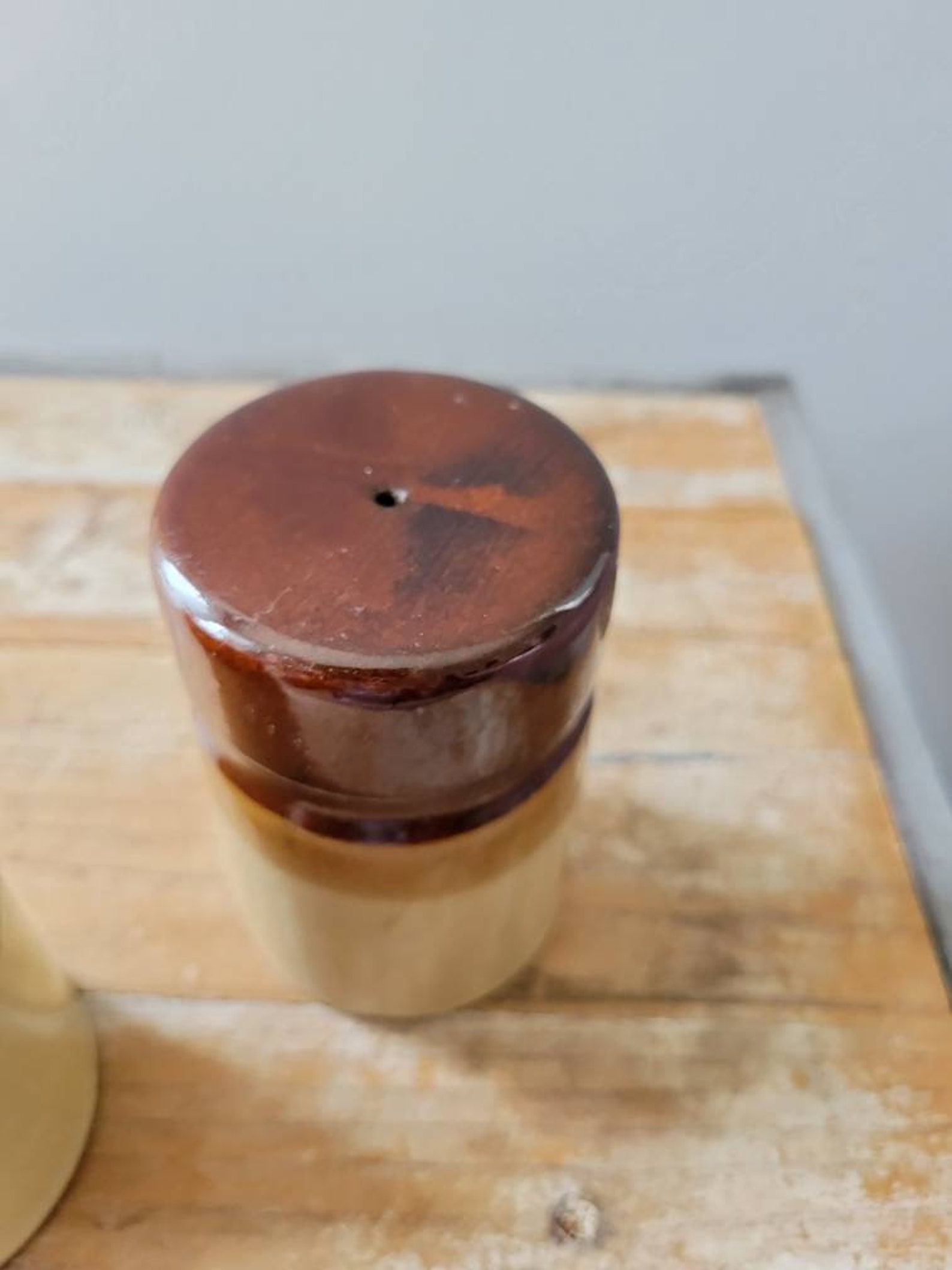 Vintage Brown Crockery Salt and Pepper Shakers. Old Crock Salt - Etsy