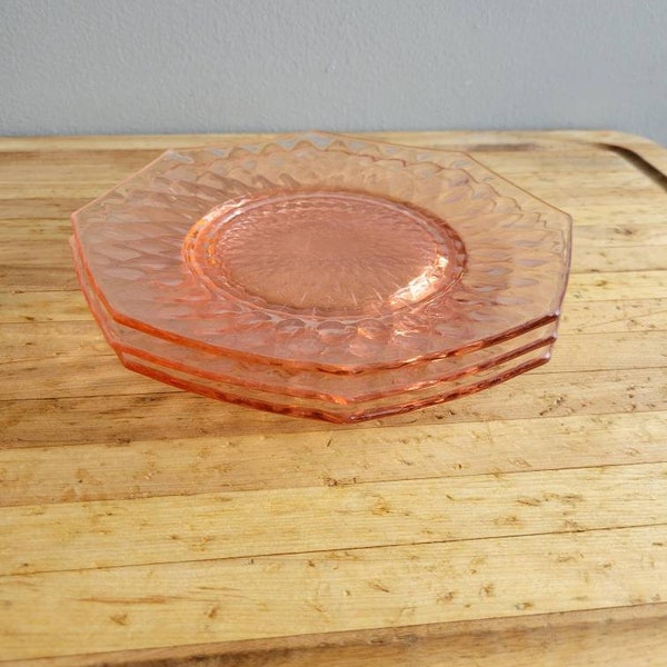 Pink Depression Glass Plates - Etsy