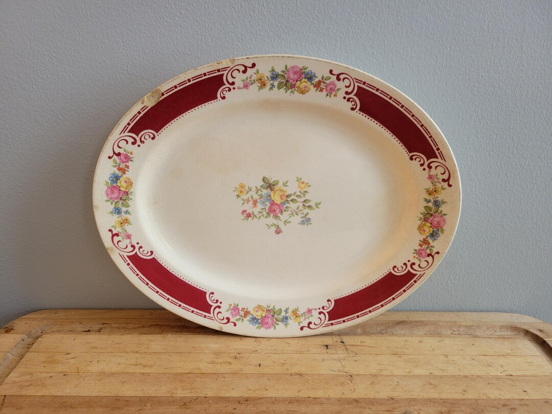 Vintage Homer Laughlin Floral Platter. Old Rose Pattern Plate. - Etsy