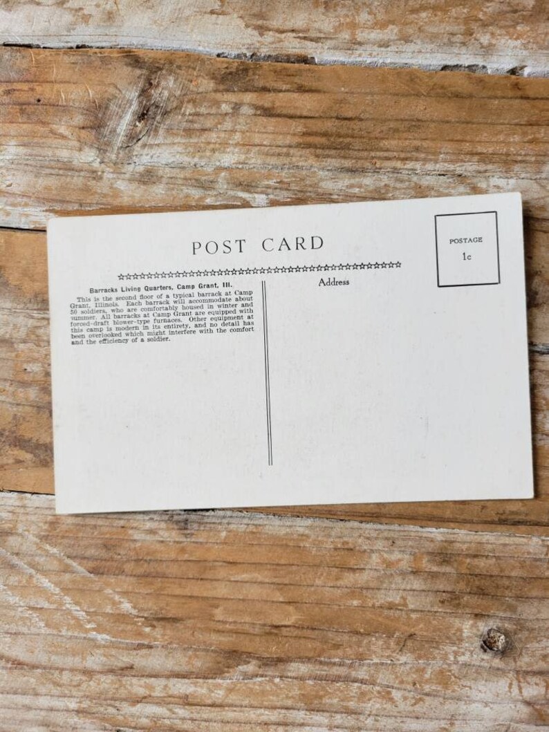 Vintage Barracks Living Quarters, Camp Grant Illinois Post Card. Old ...