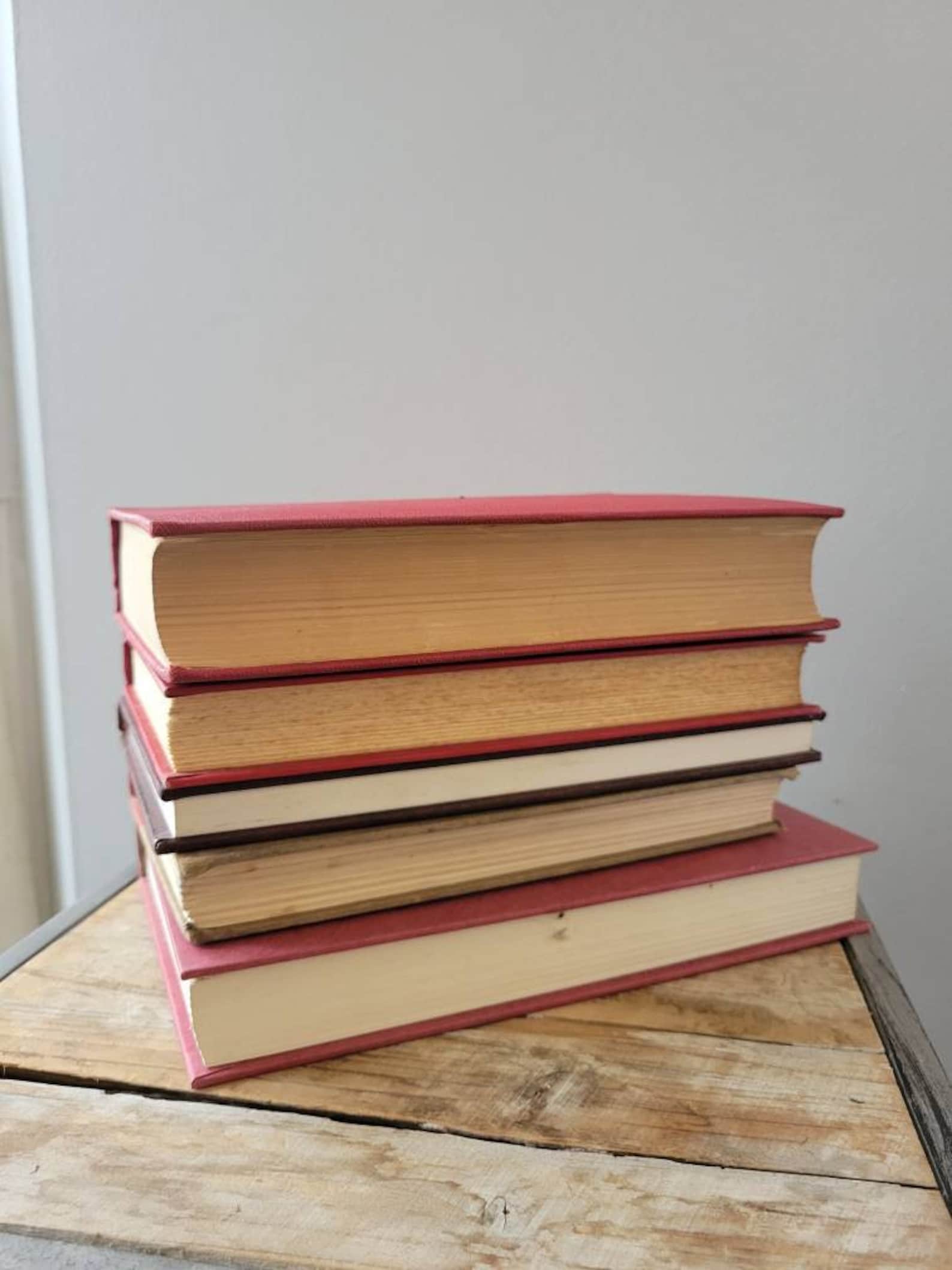 Vintage Red Book Stack. Old Red Book Set. Red Book Decor - Etsy