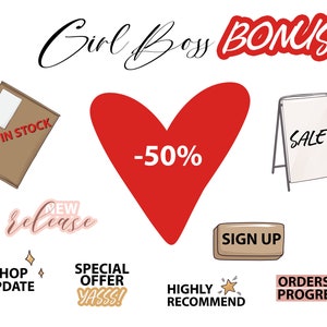 Girl Boss Clipart Reseller Digital Illustration Set Etsy Online Seller ...