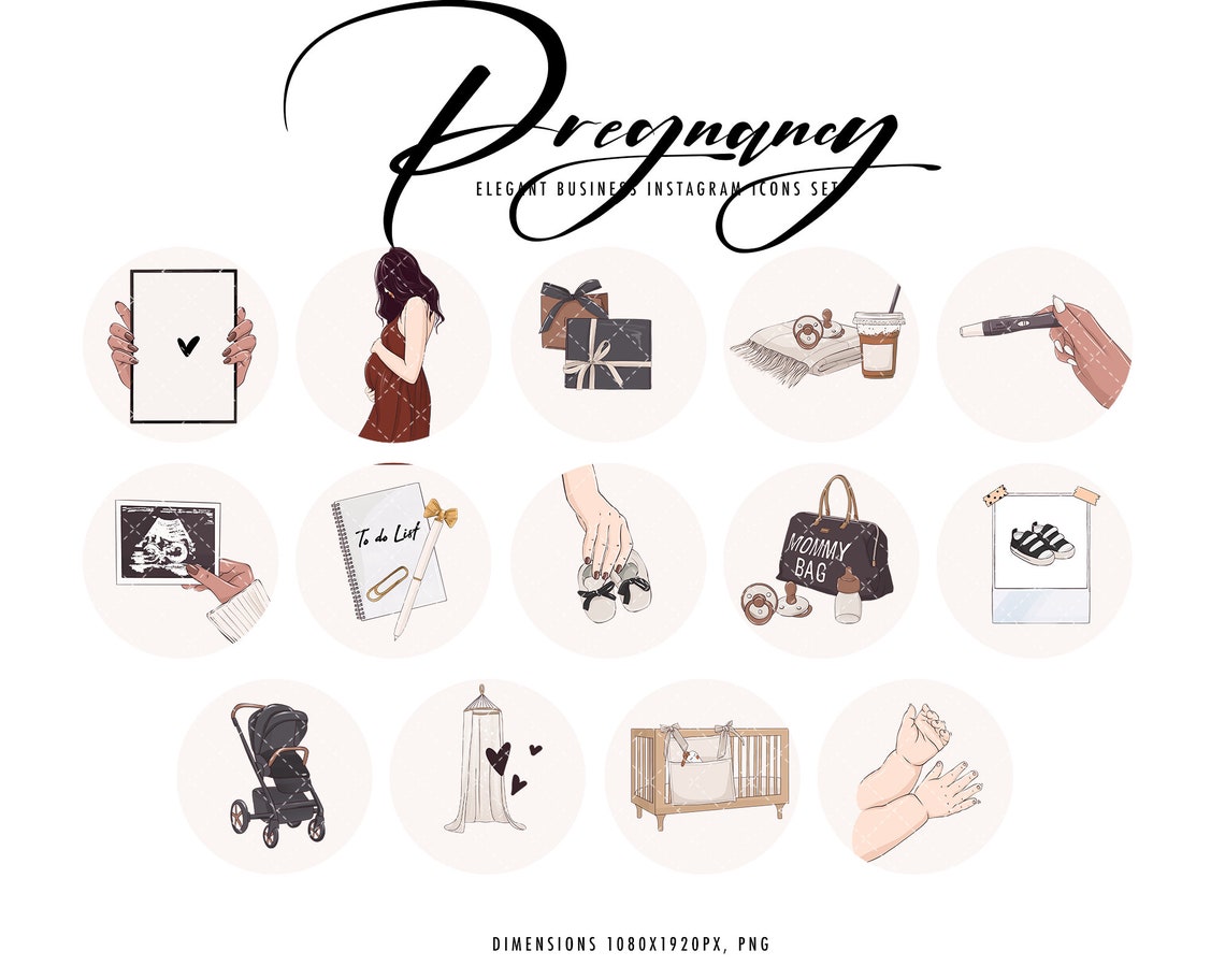 Pregnancy Clipart Mom-to-be Illustration 9-month Expecting Baby ...