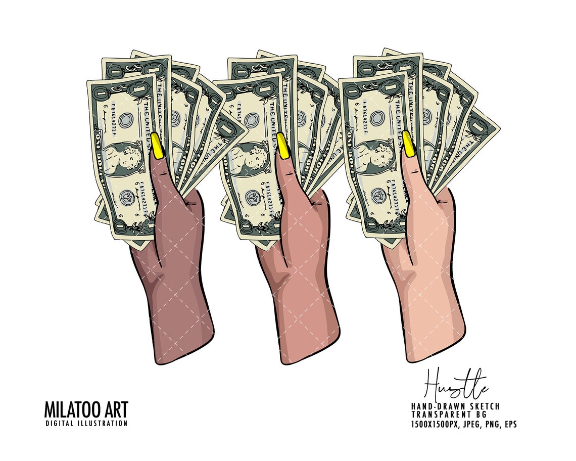 Hand Holding Money Clipart Hustle Business Ownership Illustration SVG ...