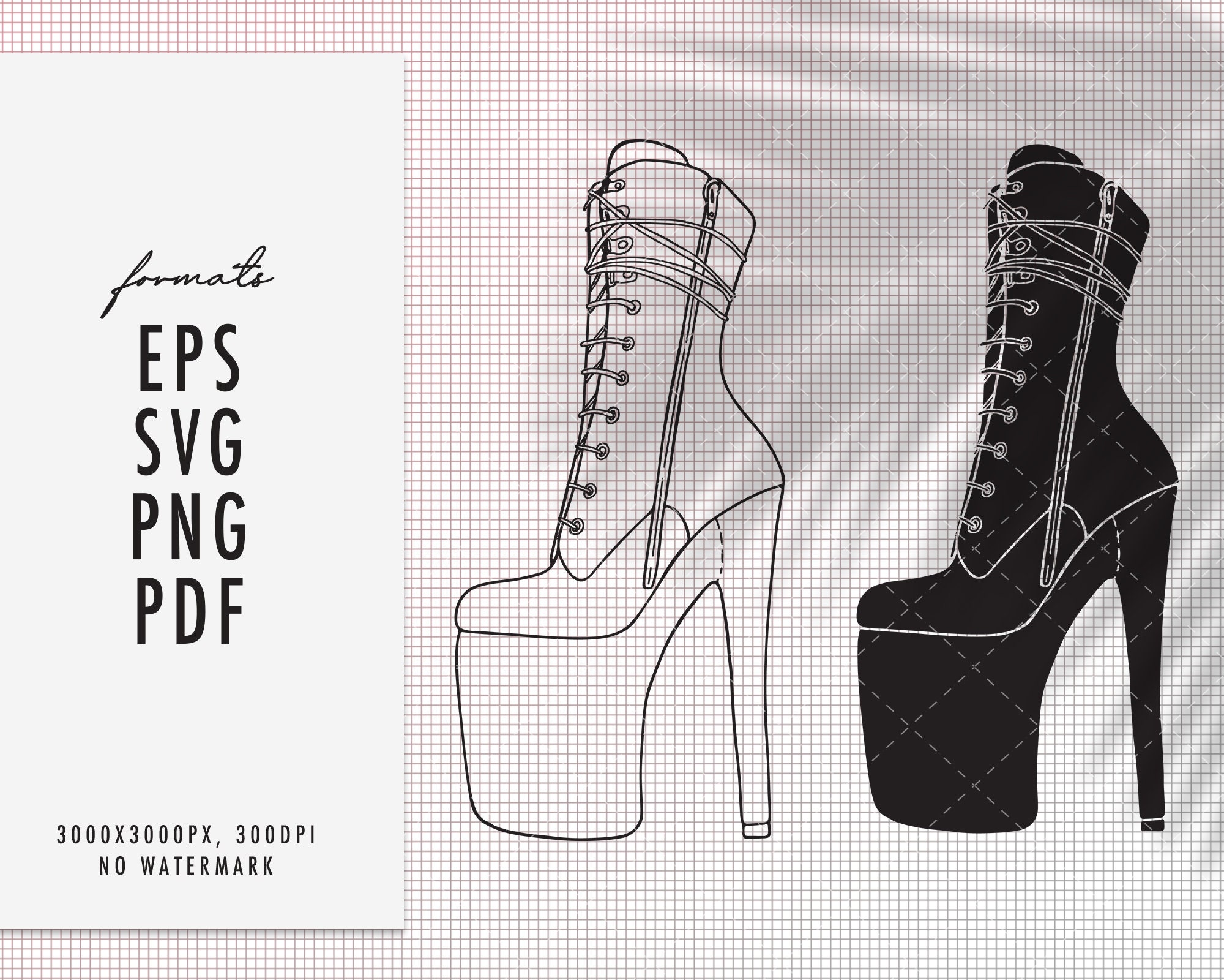 Pole Dance Svg. Exotic High Heels Striper Boots Clipart SVG. Pole Dance ...