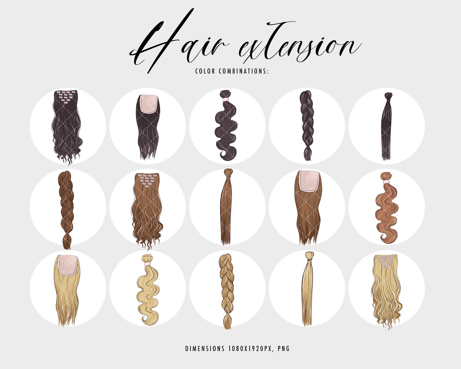Hair Extension Clipart, Wigs Store Instagram Highlight Icons Mannequins ...