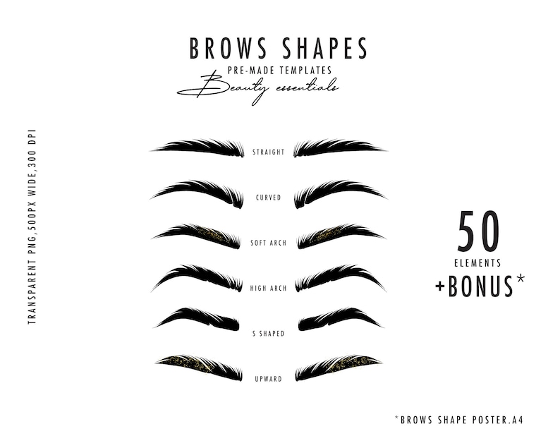 Eyebrows Svg. Brow Clipart SVG. Makeup Png, Brows Clip Art, Makeup SVG ...