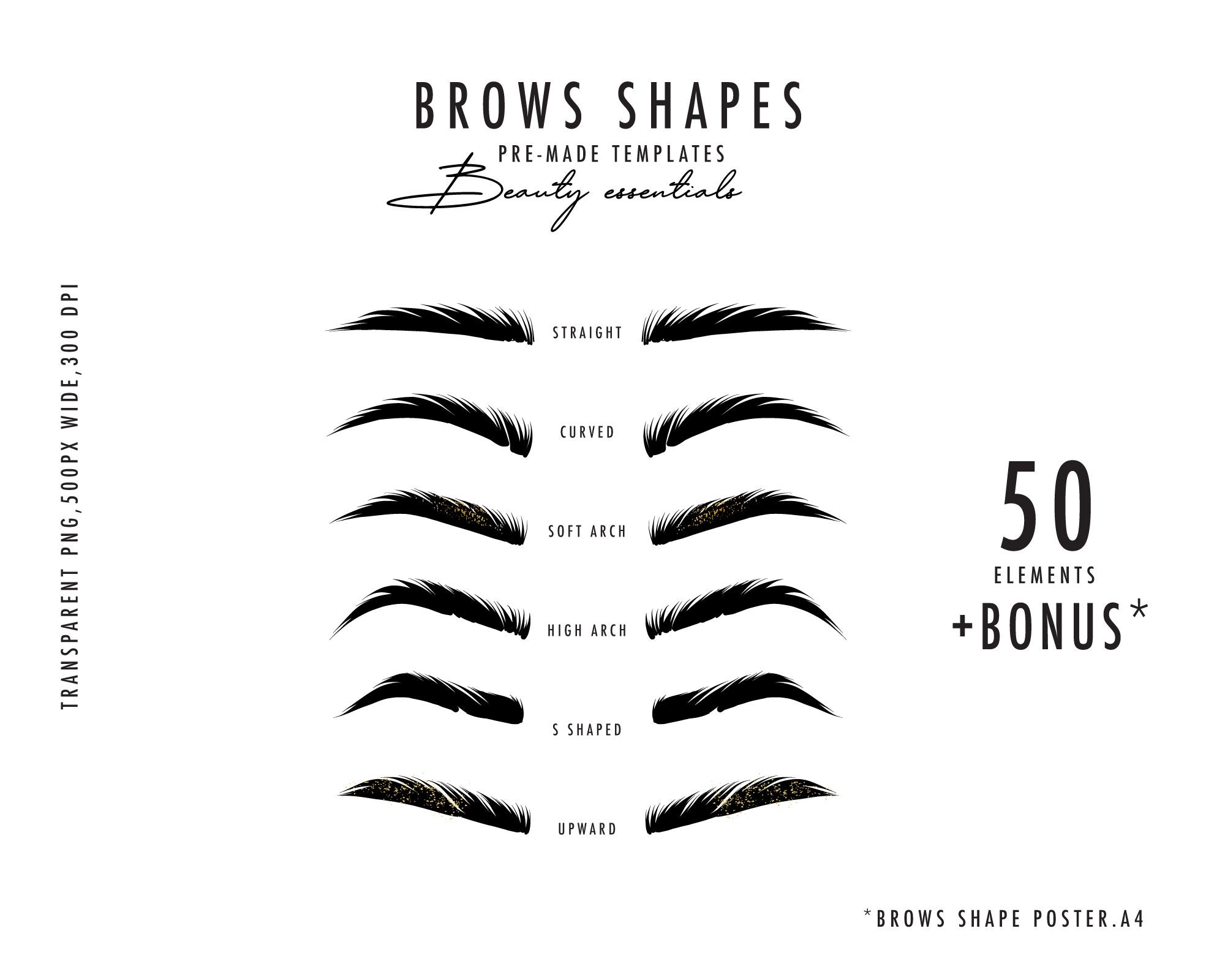 Eyebrows Svg. Brow Clipart SVG. Makeup Png, Brows Clip Art, Makeup SVG ...