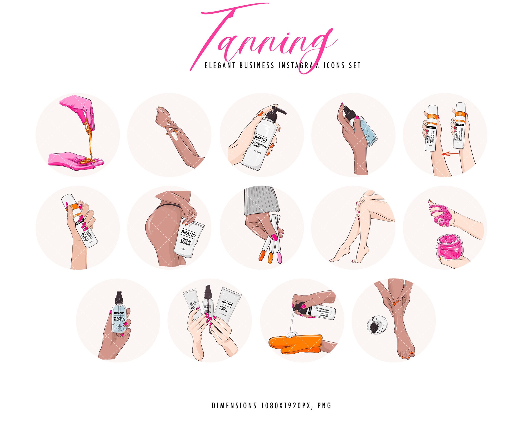 Tanning Clipart, Self-tan Body Care Logo, Tanning Png, Brown Skincare ...