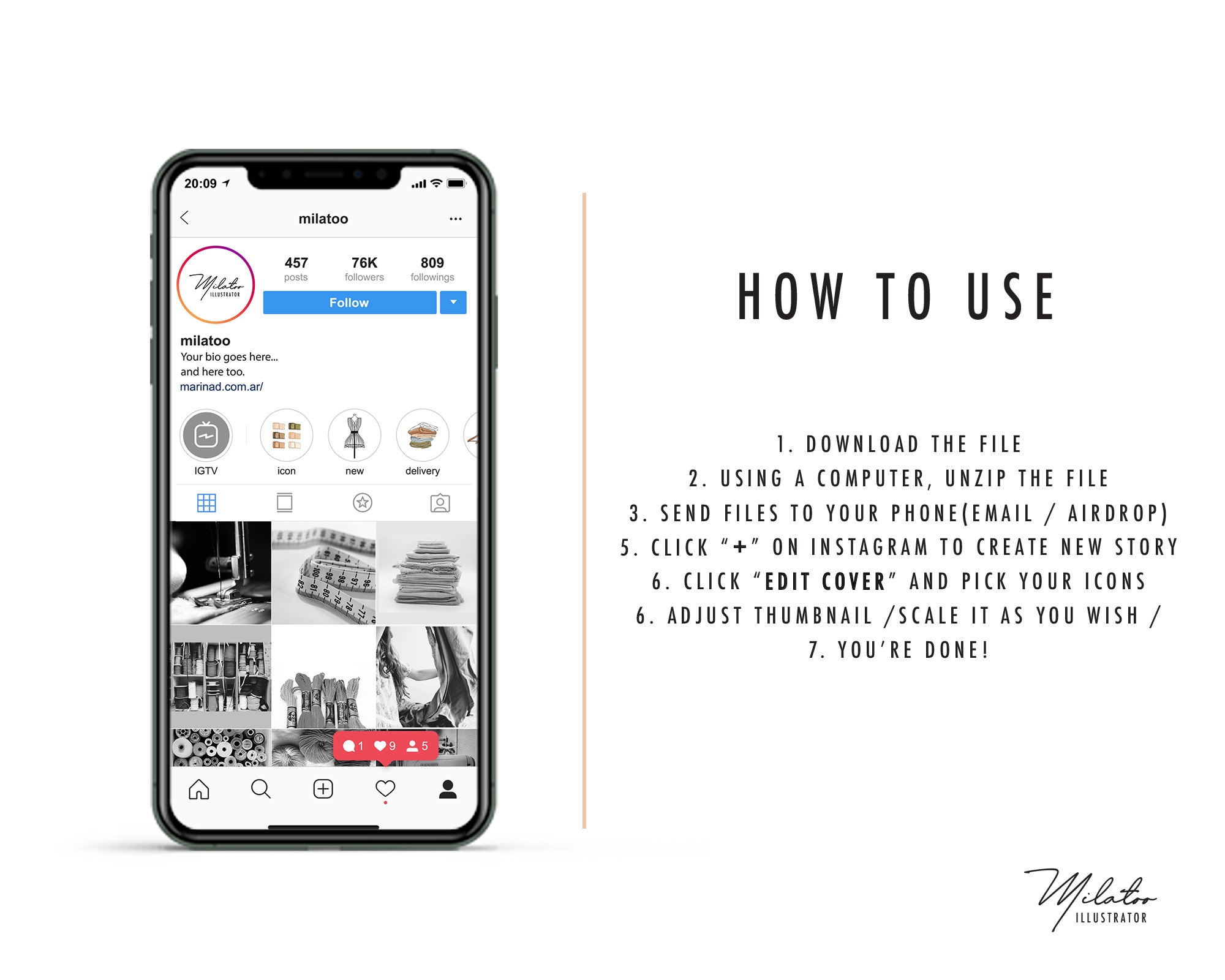 Sewing Craft Instagram Highlight Icons, Maker Artist, Handmade DIY ...