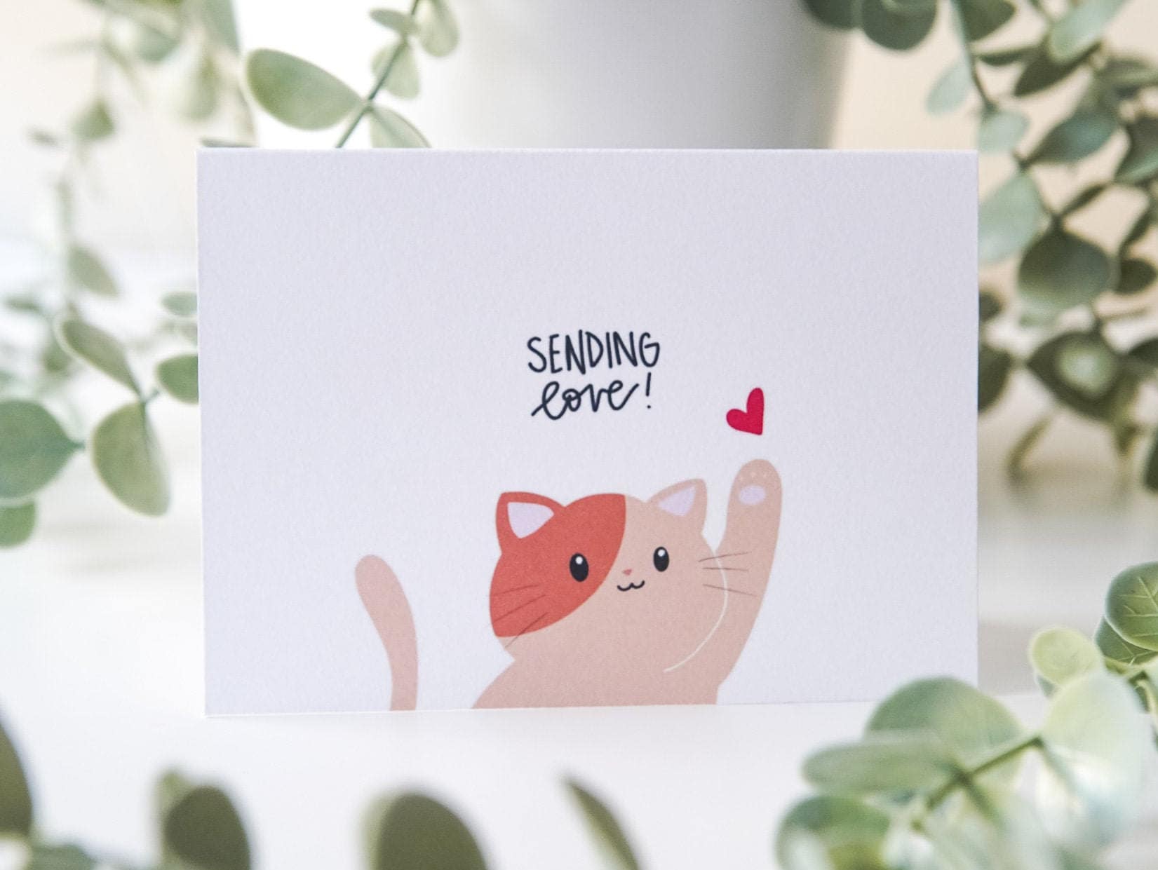 Sending Love Cat Cards Cute Cat Card Set Cat Greeting - Etsy