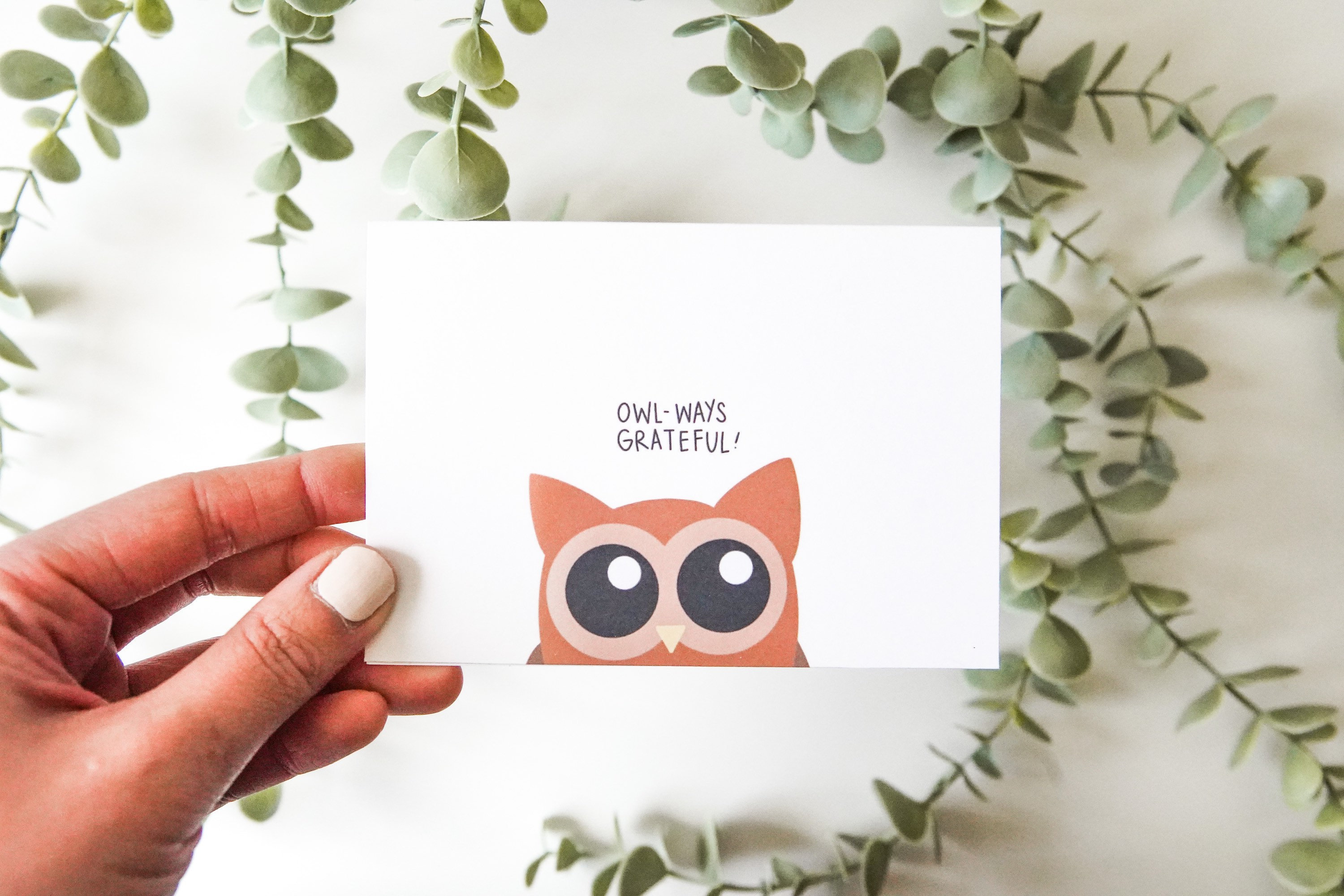 Owl-ways Grateful Card | Cute Owl Card, Grateful Fall Card, Punny ...