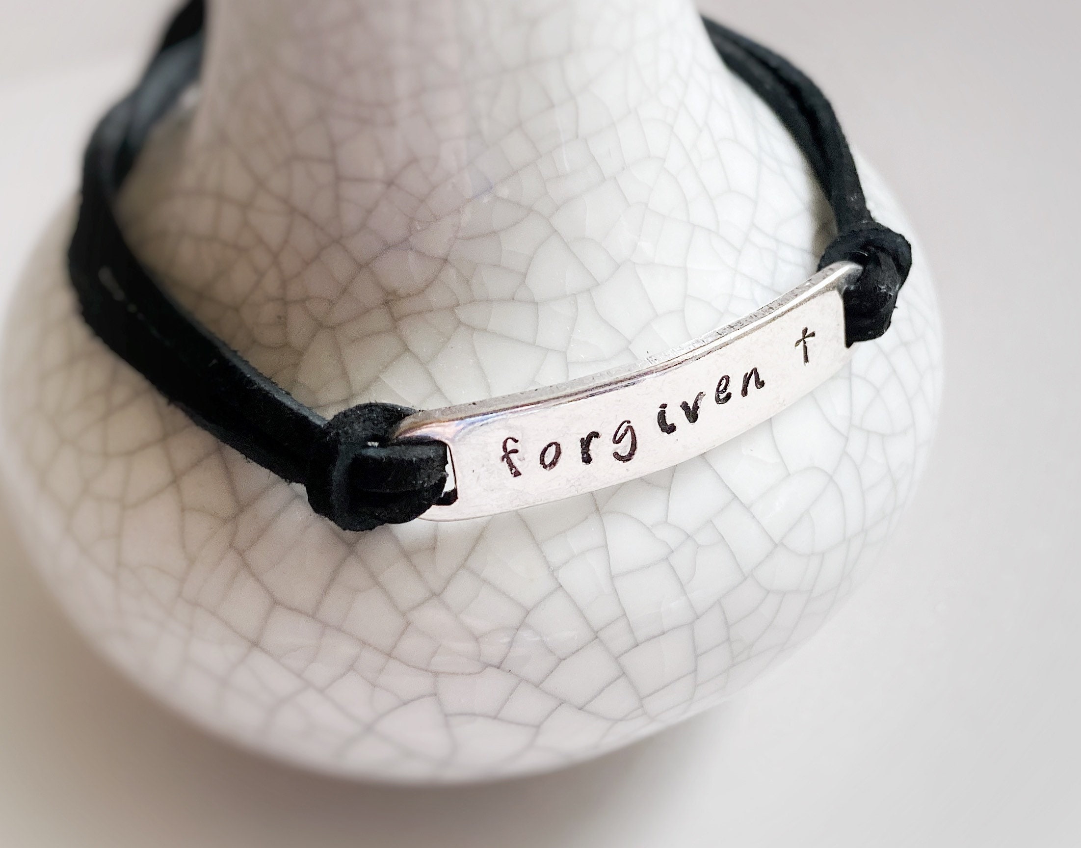 Forgiven Bracelet Hand Stamped Bracelet Christian Bracelet - Etsy