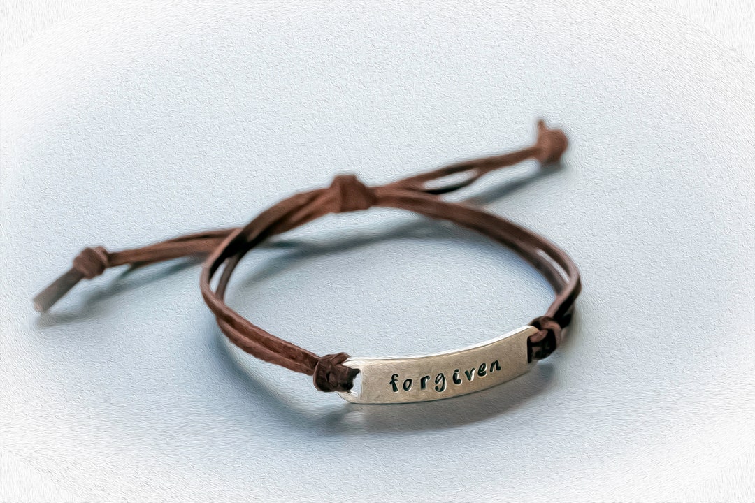 Forgiven Bracelet, Hand Stamped Bracelet, Christian Bracelet for Men ...
